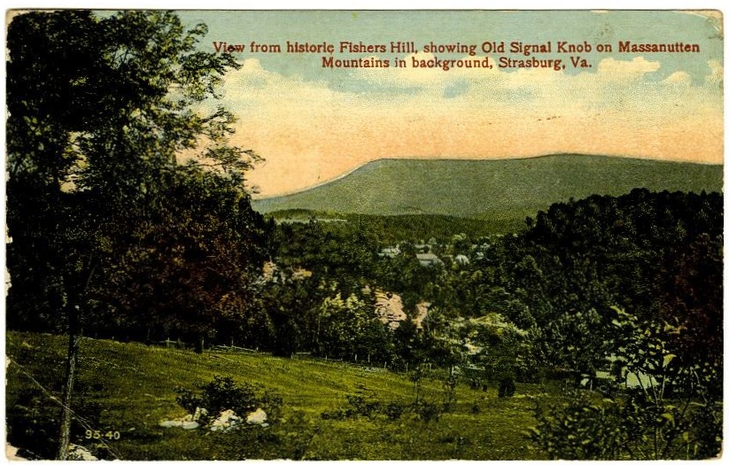View from historic Fishers Hill showing Old Signal Knob on Massanutten ...